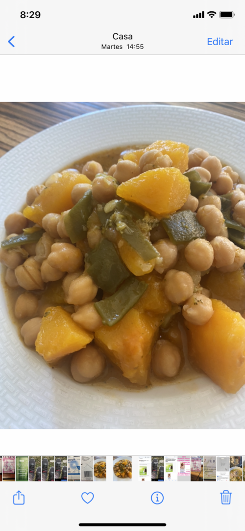 Receta de Garbanzos con verduras